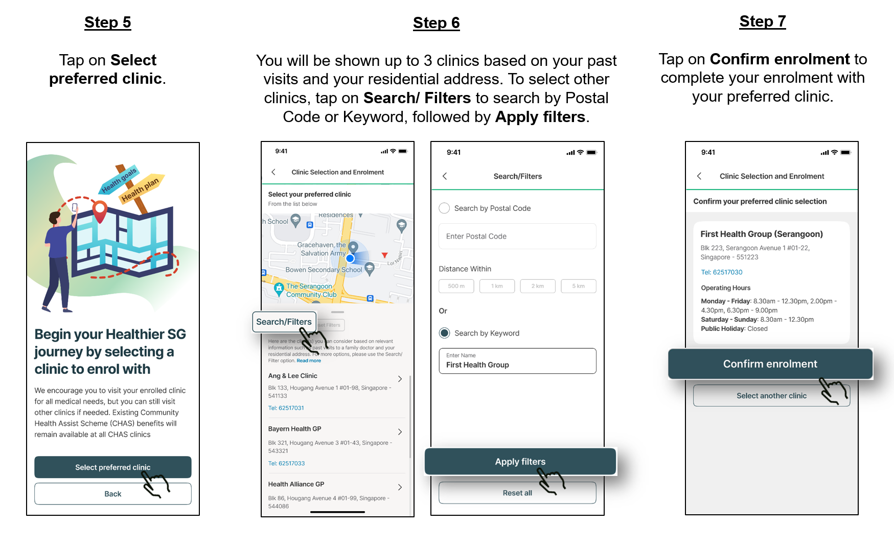How do I use the HealthHub app to make a Healthier SG appointment ...